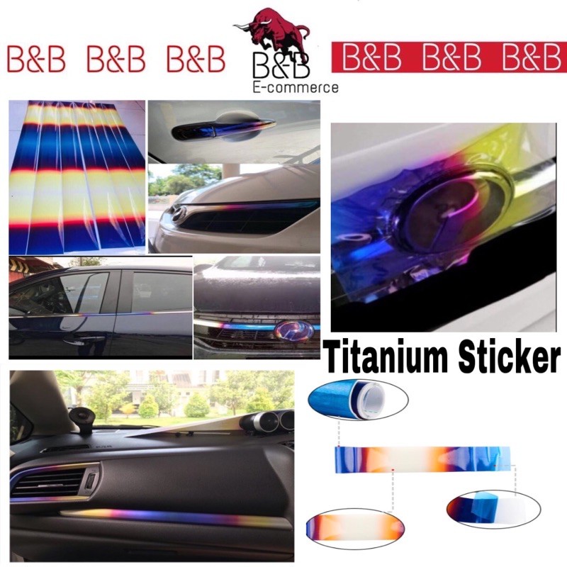 Titanium Wrapping Sticker Car Sticker for Universal Car Model Chrome ...