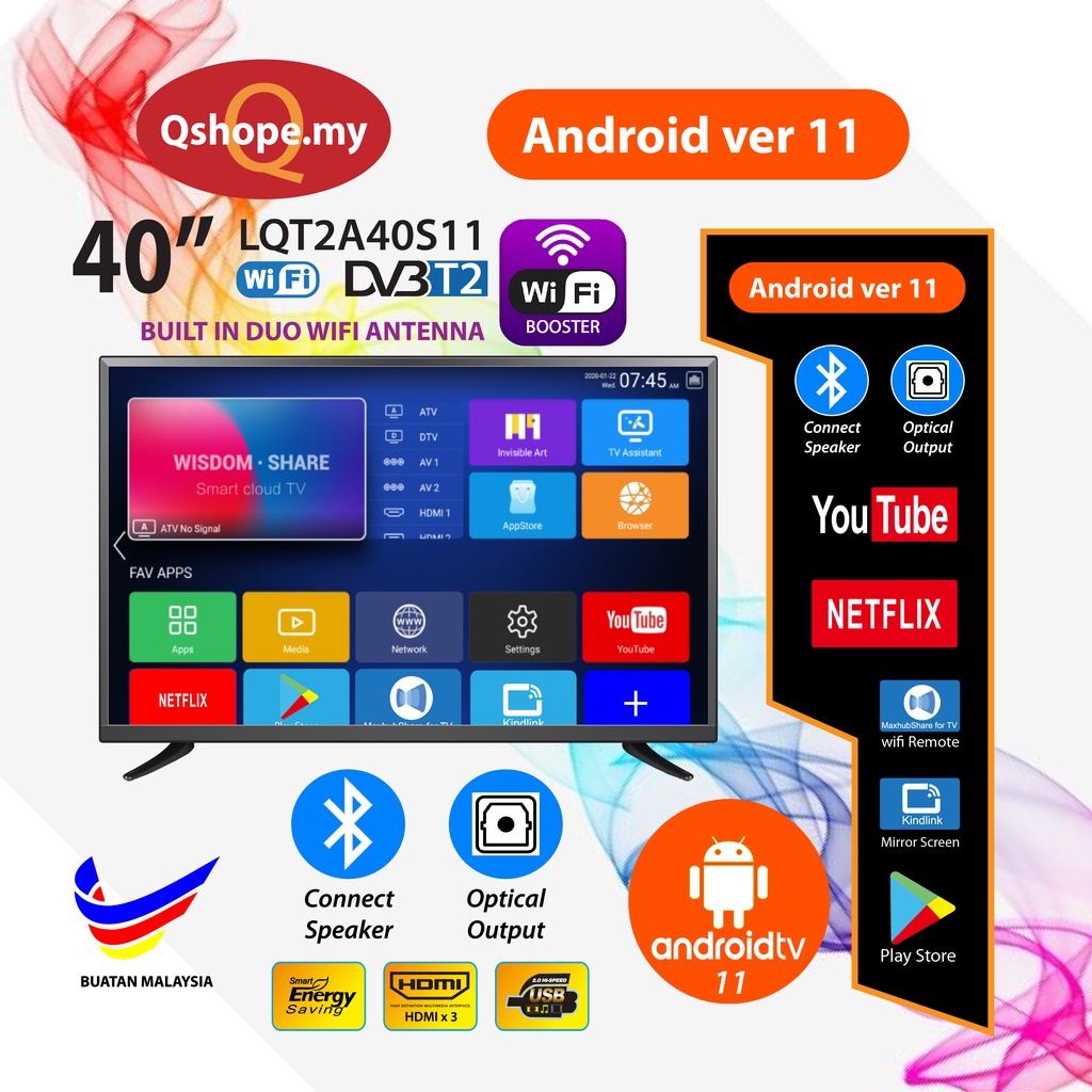 Qshope.my / LED TV 43"/40" Inch SMART TV ANDROID TV / DIGITAL TV with ...
