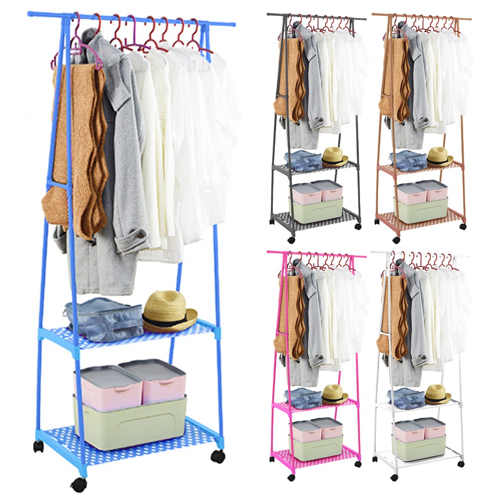 Tempat Gantung Baju | Rak Besi Gantung Pakaian | Wardrobe Storage Rack ...