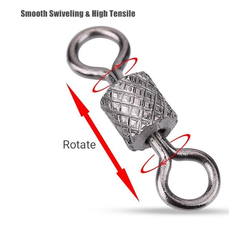 🔥🔥10 Pcs Fish Barrel Rotate Ring Swivels Fishing Tackle | Shopee Malaysia