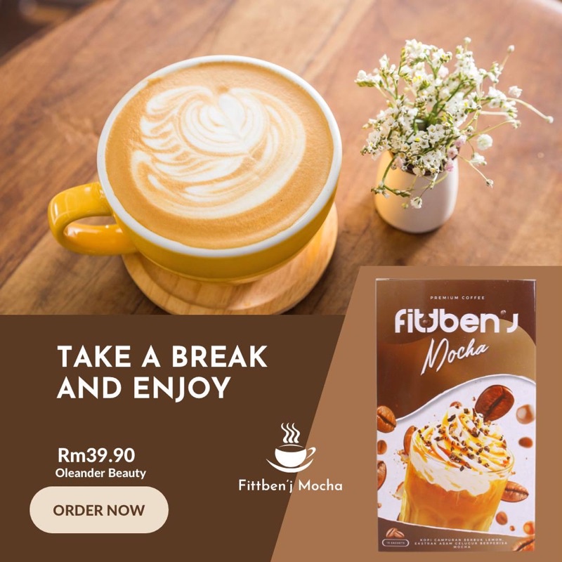 FITTBEN’J MOCHA ORIGINAL HQ 🔥AIR KURUS VIRAL (15sachets) | Shopee Malaysia