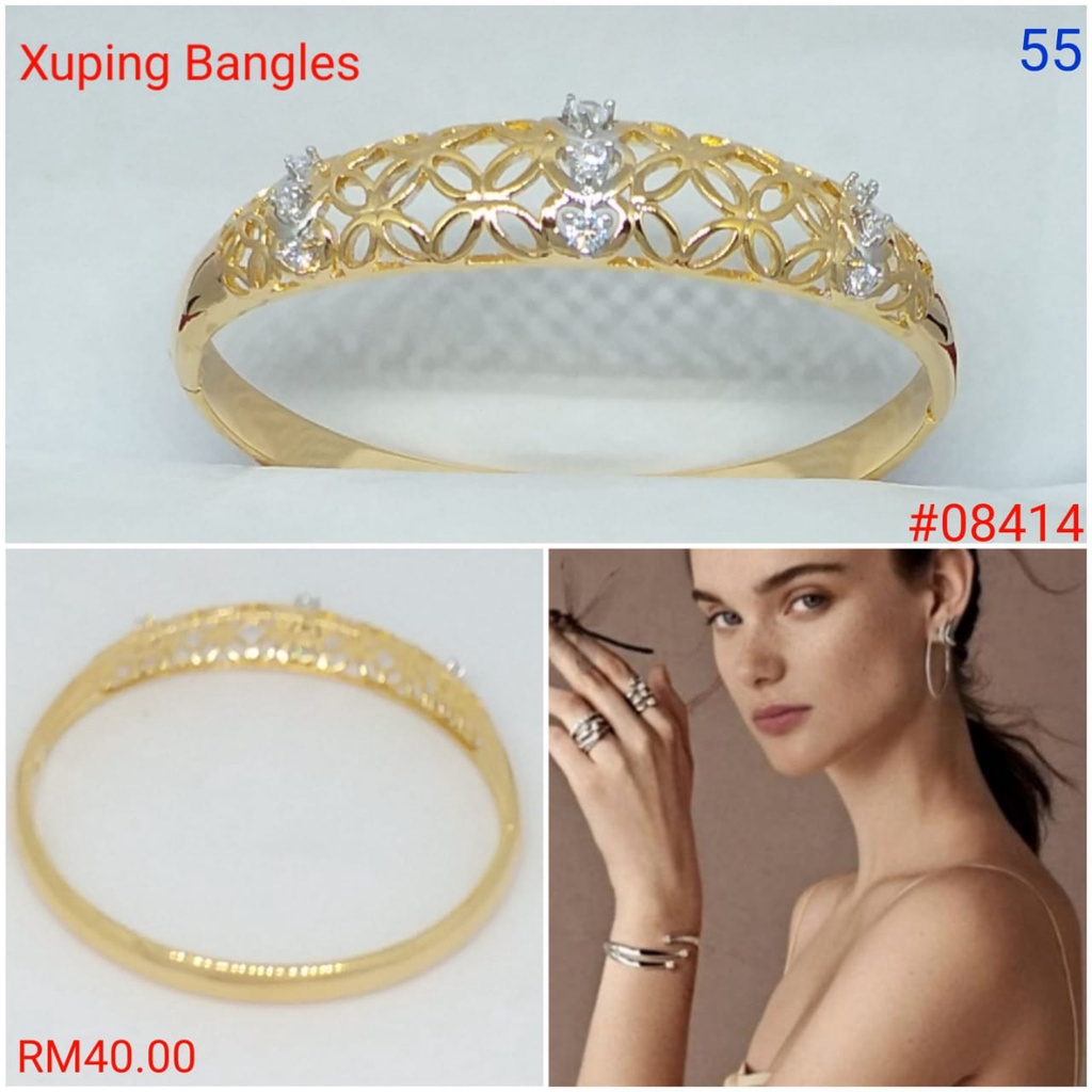 BISA COD XUPING FASHION ACCESORIES KOREA GELANG TANGAN WANITA GOLD BANGLE DIAMOND SWAROVSKI ...