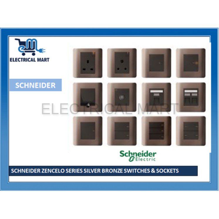 SCHNEIDER ZENCELO SERIES SILVER BRONZE SWITCHES & SOCKETS [FULL RANGE ...