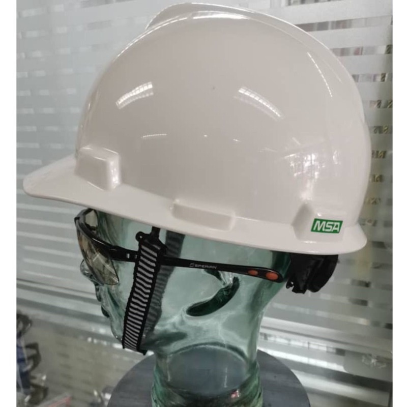 MSA V-Gard Safety Helmet White With Chinstrap | Shopee Malaysia