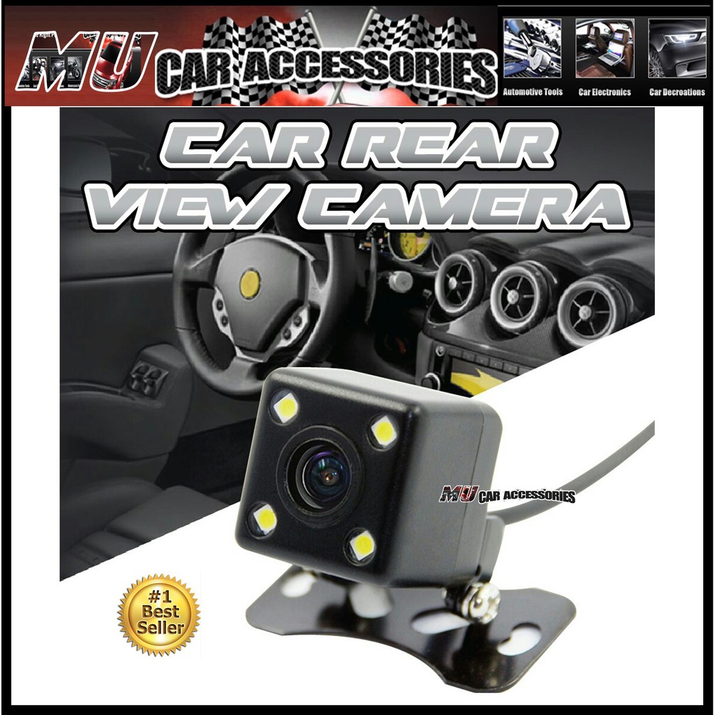 Car Reverse Camera Rear Camera 170 Degree 4 LED Night Vision Car Rear ...