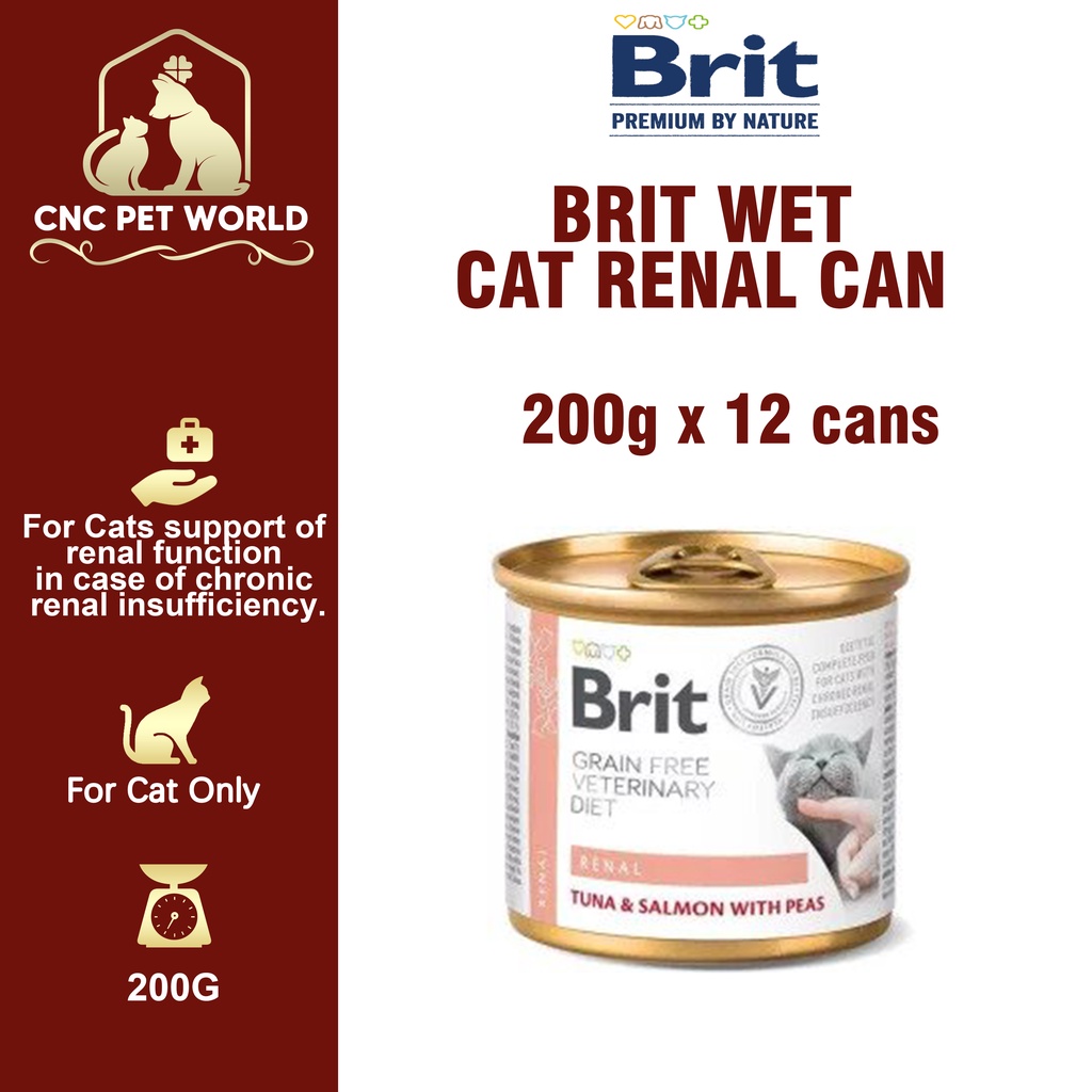 BRIT Cat Renal Can (200g x12cans) | Tuna Salmon and Peas | Cat Wet Food ...