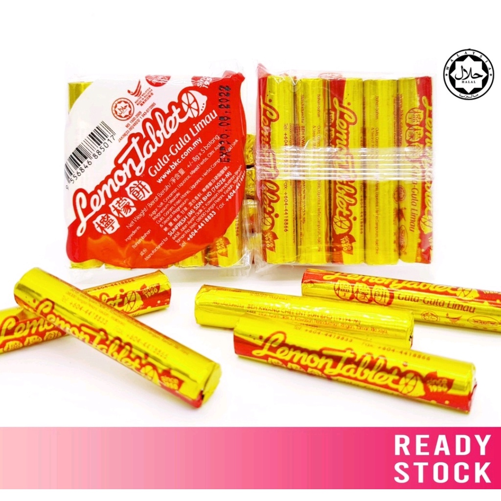 Lemon Tablet Candy Gula-Gula Limau 柠檬饼柠檬糖 8g x 5 rolls | Shopee Malaysia