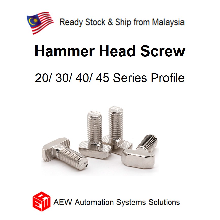 Hammer Head Screw/ T Head Screw/ T Bolt Screw for 20/30/40/45 Series ...
