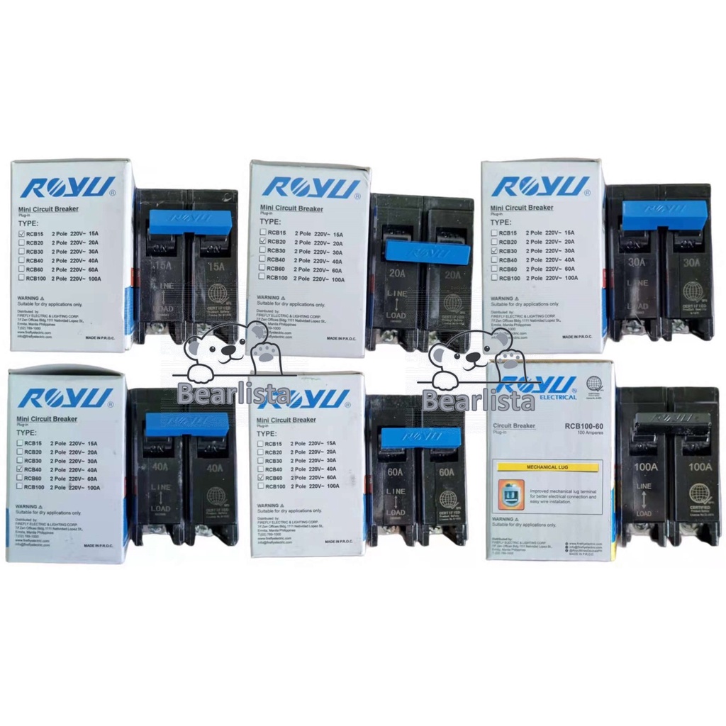 [BEARLISTA] ROYU PLUG-IN MINI CIRCUIT BREAKER 15A, 20A, 30A, 40A, 60A ...