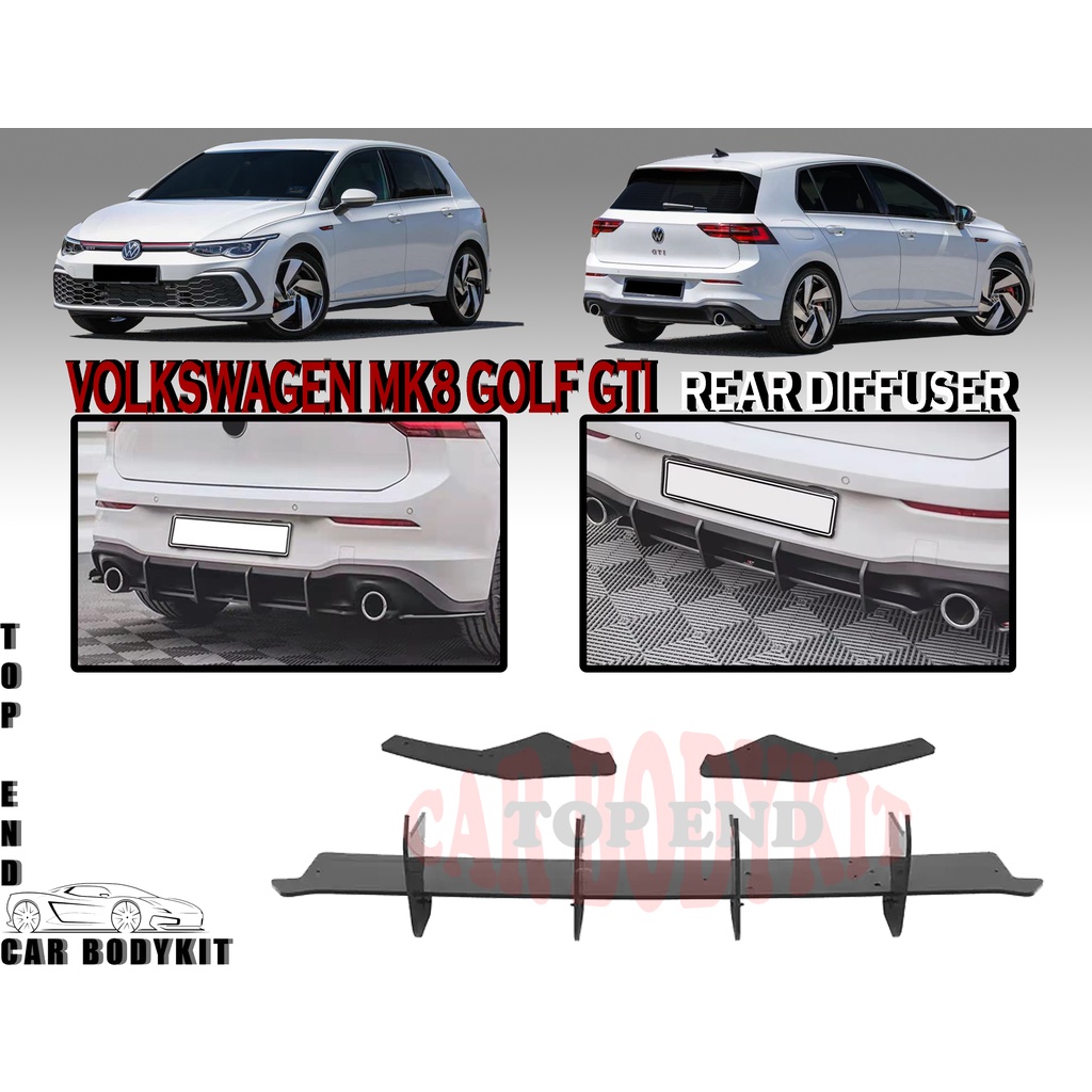 VOLKSWAGEN GOLF MK8 GOLF GTI REAR DIFFUSER MAXTON LOOK REAR DIFFUSERF ...
