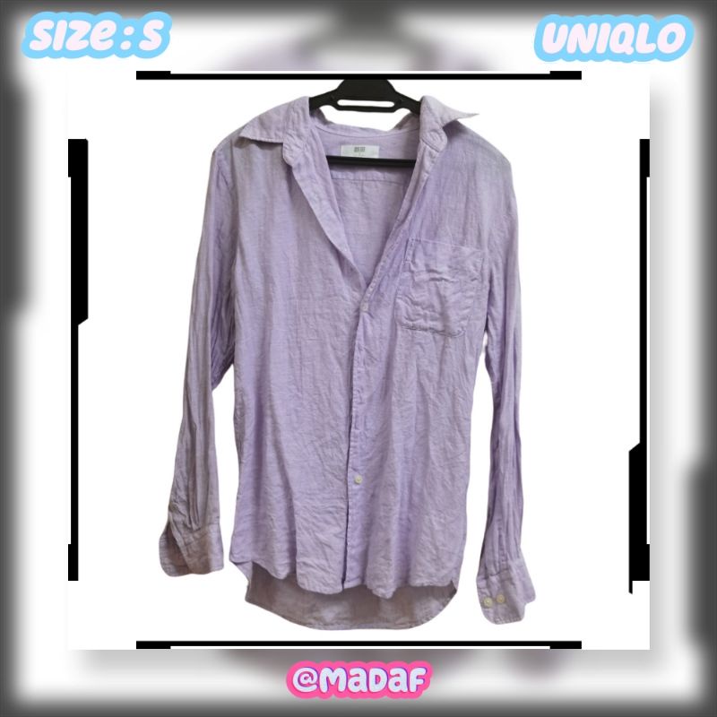 MC uniqlo padini navy & navy long sleeve collared shirt | MADAF ...