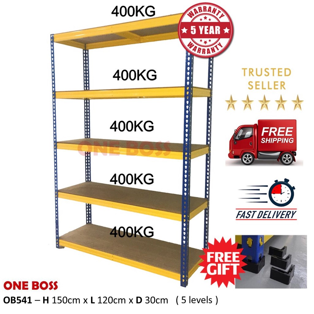 H5'xL4'xD1' ( 5 LEVELS ) HEAVY DUTY BOLTLESS RACKING HOME STORAGE ...