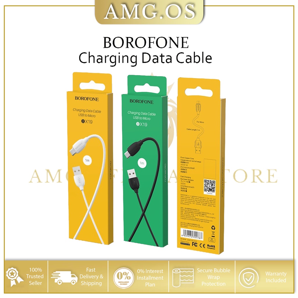 Borofone BX19 Charging Data Cable USB to Micro | Shopee Malaysia