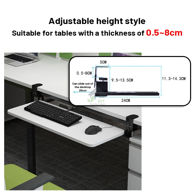 Keyboard Bracket Punch-Free Sliding Rail Keyboard Rack Installation ...