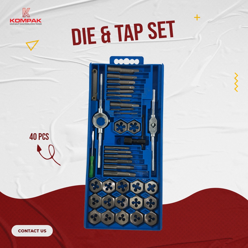 Tap Die Set 40pcs - Snai Tool and Bolt Nut Dart Thread Tap - Senai Tool ...