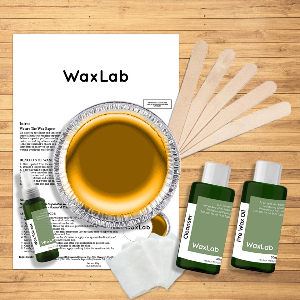 WaxLab DIY Geranium Gold Hard Wax 100g FULL SET (Waxing Home Kit) | Shopee Malaysia