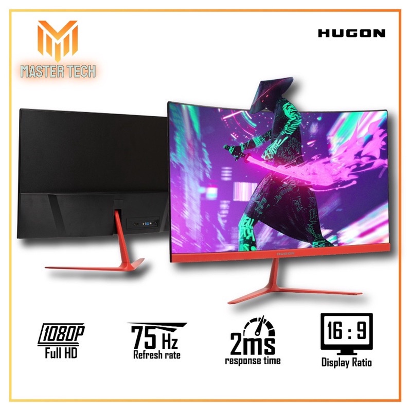 HUGON 24” & 27” 32” Curved 75Hz 2Ms FHD LED Gaming Monitor / 27 32 Inch ...