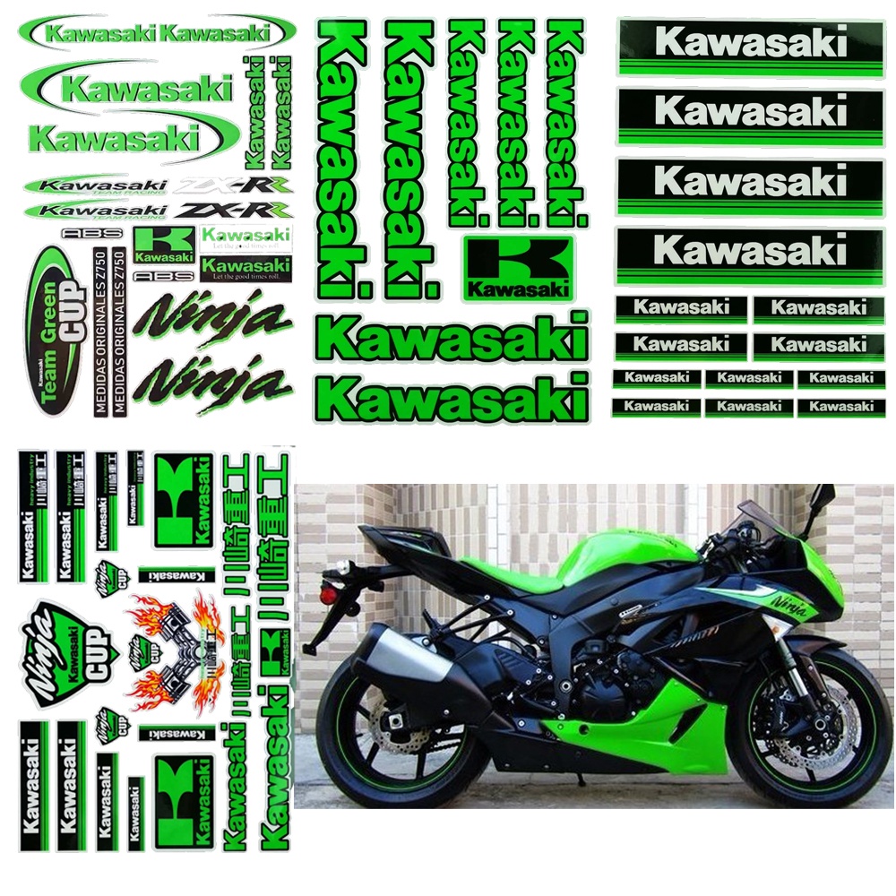 Reflective Motorcycle Sticker For Kawasaki Ninja MOTO GP MOTORCYCLE ...
