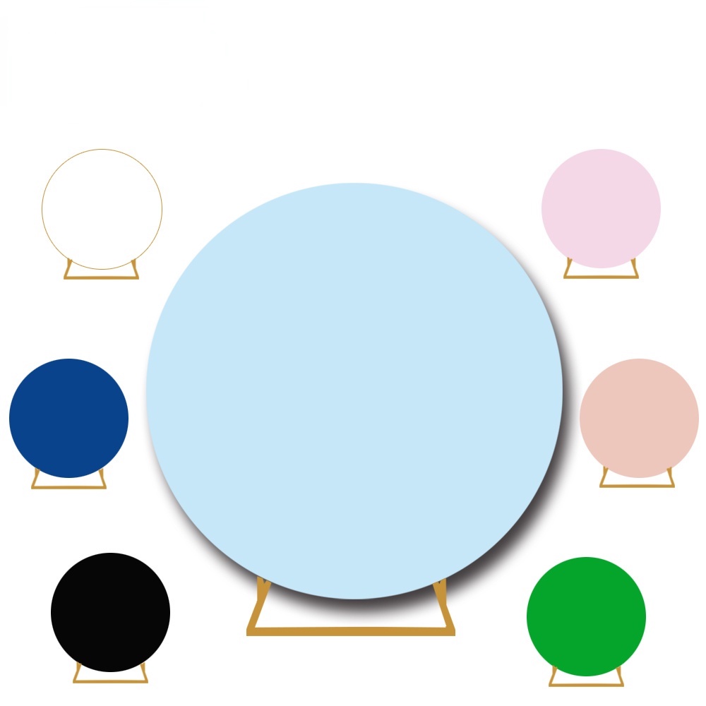 Pure Blue White Round Circle Backdrop Cover Wedding Baby Shower ...