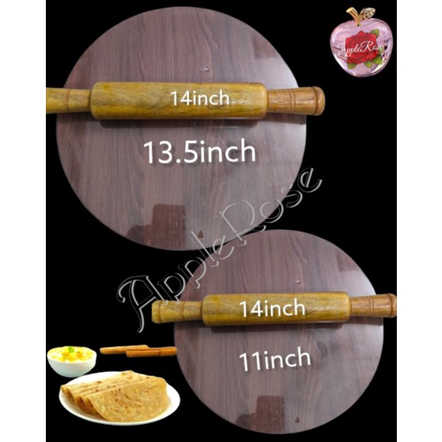 Wooden Rolling Board Stand Chapati and Roti Maker Rolling Pin & Board ...