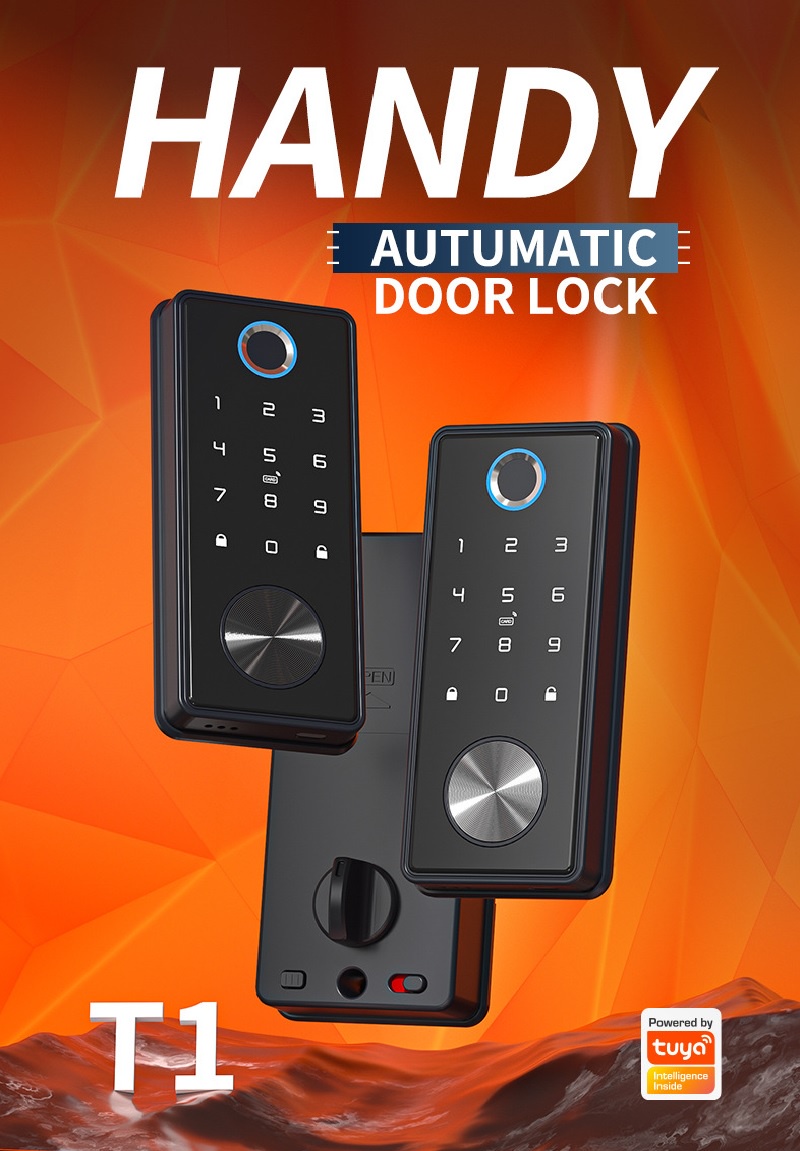 T1 Electronic Smart Fingerprint Deadbolt Door Lock Tuya WiFi APP Remote Control Auto-Lock IC ...