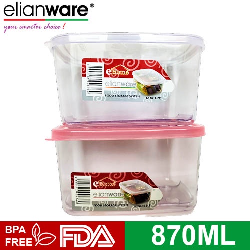 Elianware Rectangular Transparent Airtight Food Keeper Food Storage ...