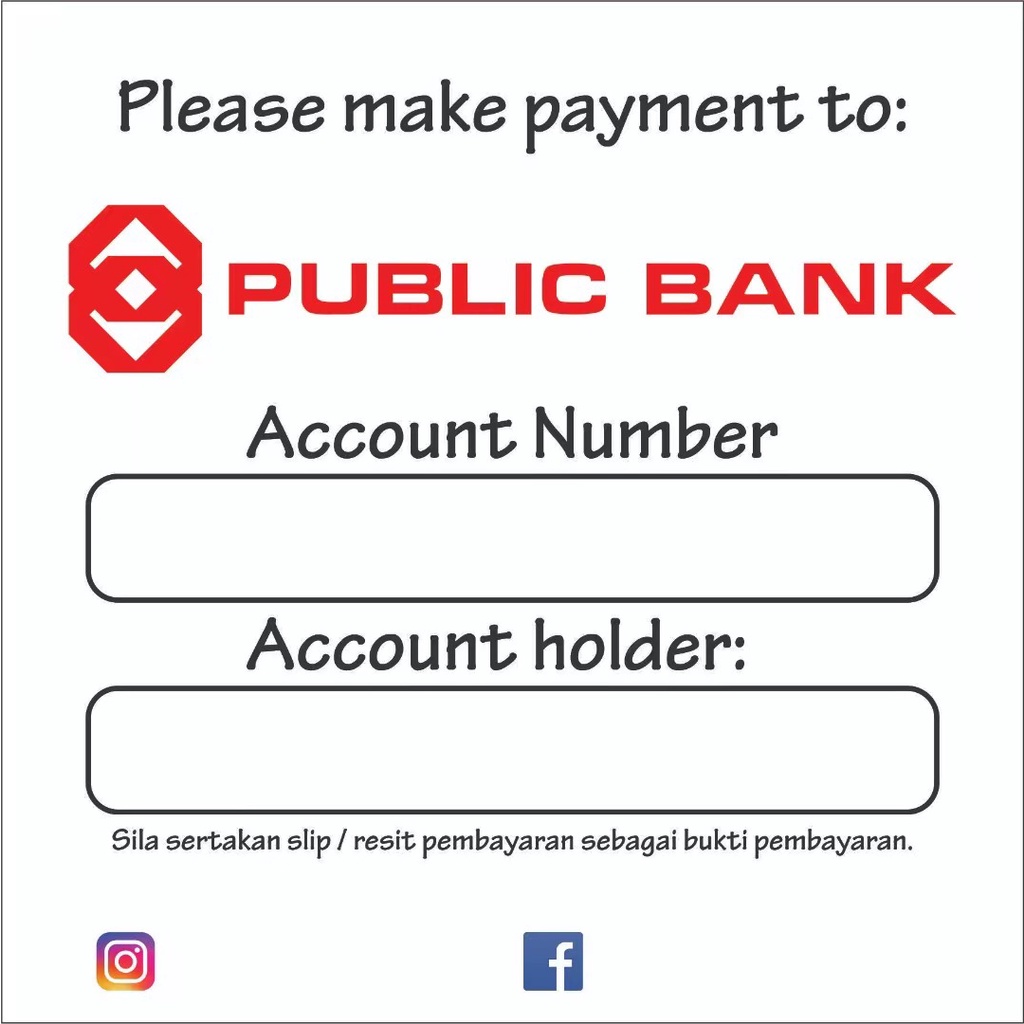 Bank Account Number And Name Sticker Bank Account Sticker | Shopee Malaysia
