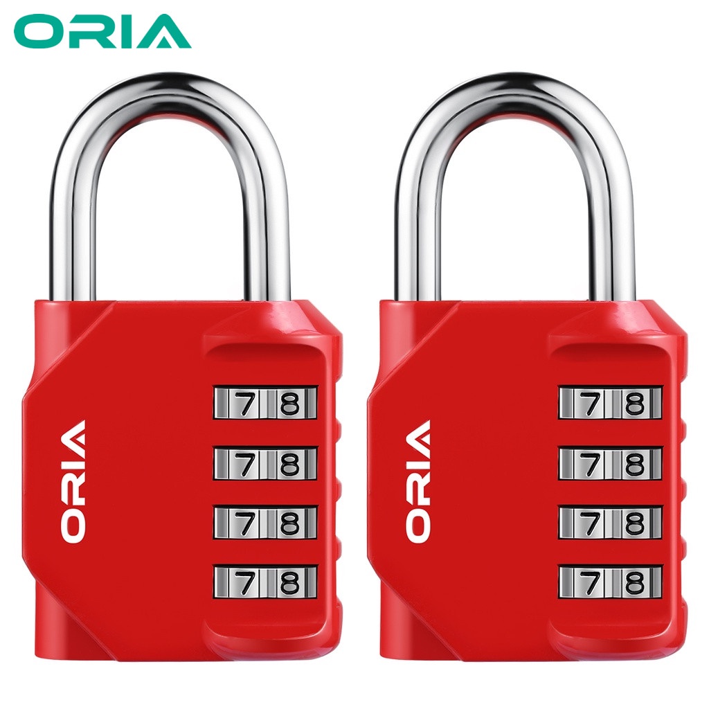 ORIA 4-Digit Combination Locks PadLock Resettable Security Locks (2 Pcs ...