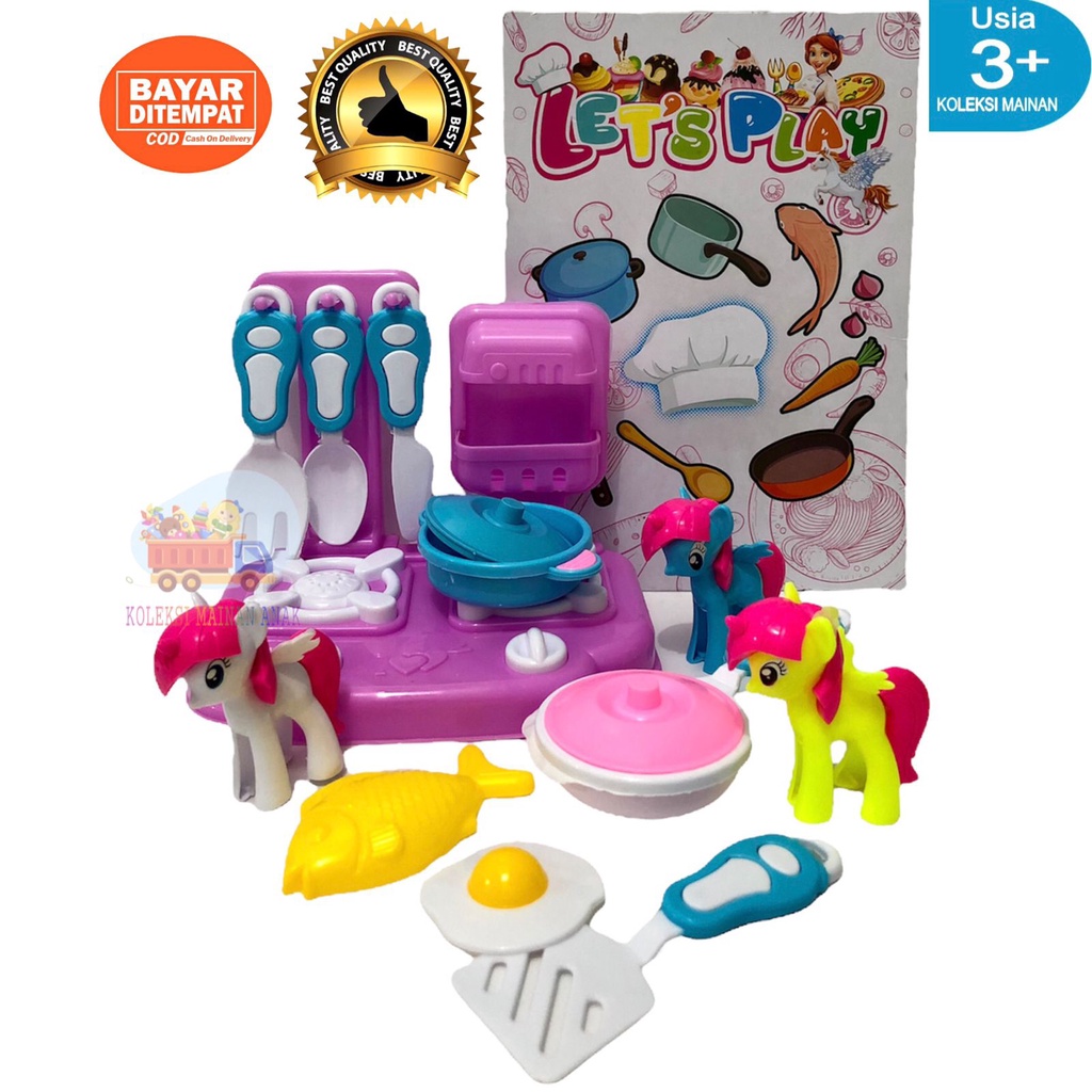 PERALATAN Educational Toys For Girls cooking cooking Stove Pony Horse ...