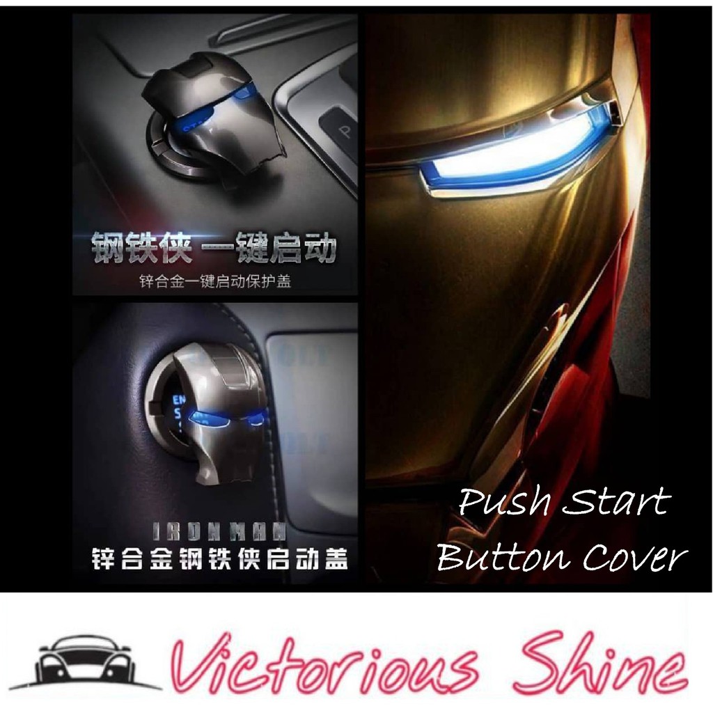Iron Man Design Car Auto Push Start Button Cover Red/ Black/Titanium ...
