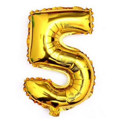 40in Gold Big " 5 " Foil Balloon Birthday Party Anniversary Party ...
