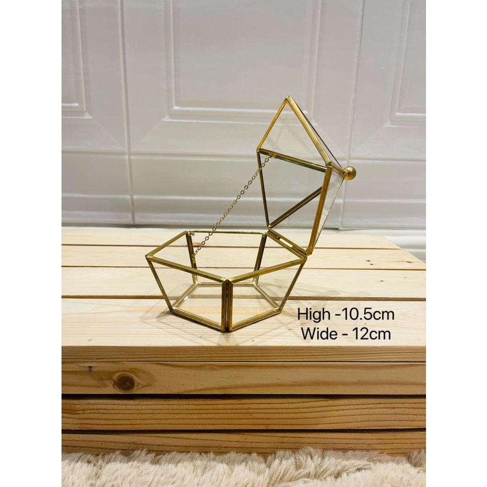 Irregular Glass Geometric Succulent Planter Vase Box Terrarium ...
