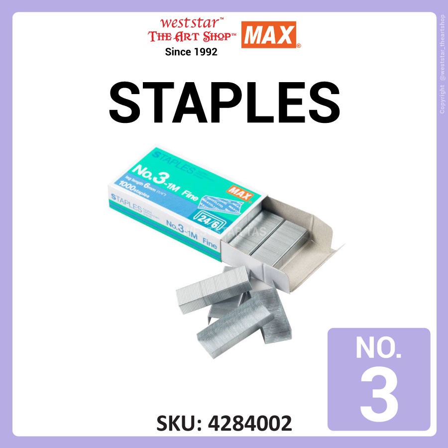 [Weststar TAS] Max Staples No.3-1m Staples | No.3 Stapler Bullet ...