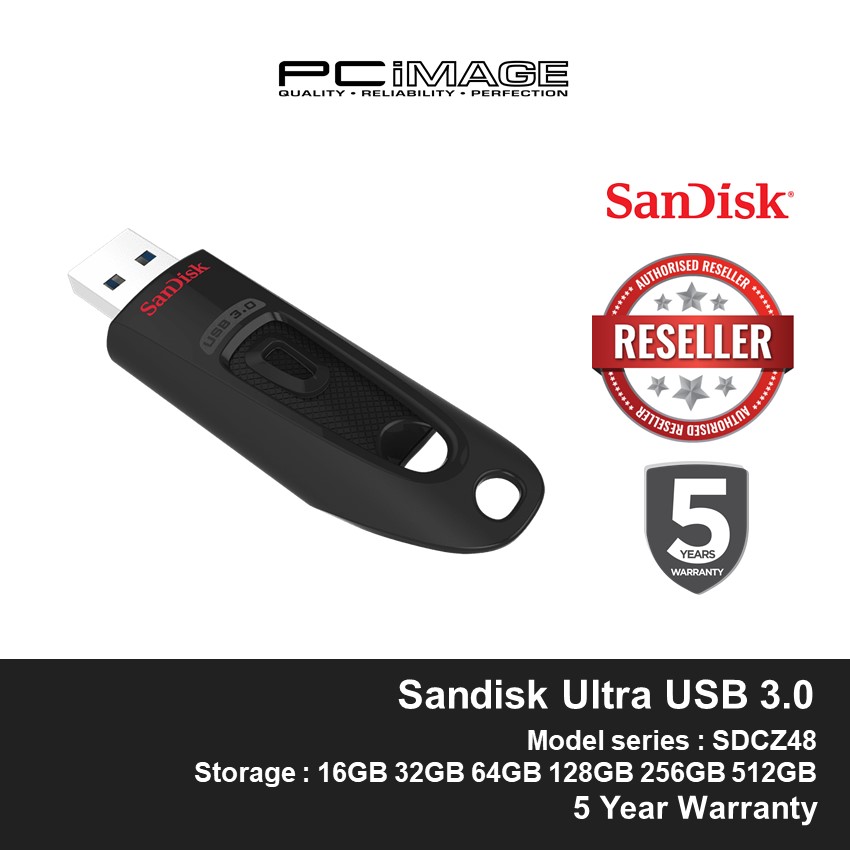 SanDisk Cruzer CZ48 Ultra USB 3.0 Flash Drive (16GB/32GB/64GB/128GB ...
