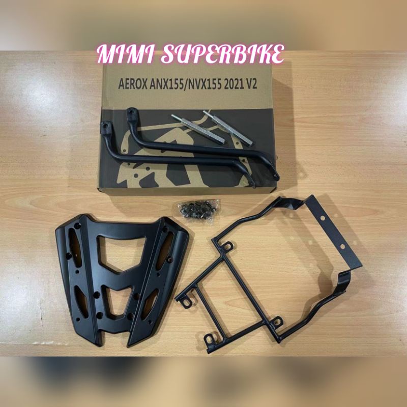 ALLOY BOX CARRIER NVX155 AEROX 155 V1~V2 VERSION TOP BOX RACK HEAVY ...
