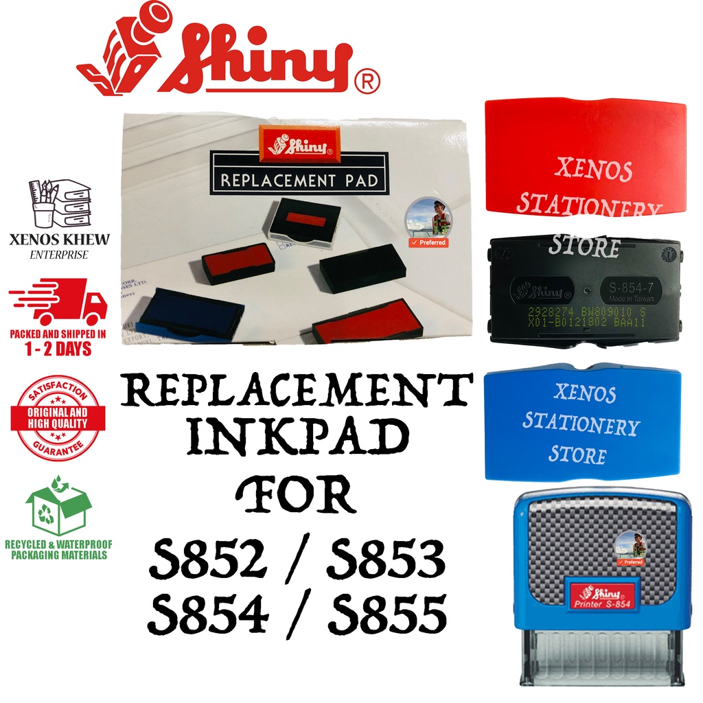 SHINY REPLACEMENT INKPAD FOR SELF INKING RUBBER STAMP S-851-7 S-852-7 S-853-7 S-854-7 S-524-7 S ...
