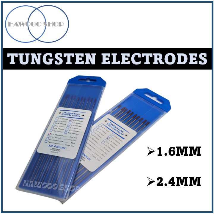 Tungsten 1.6mm & 2.4mm x 150MM (RED) 2% Thoriated TIG Welding Tungsten Rod/Tungsten Electrodes ...