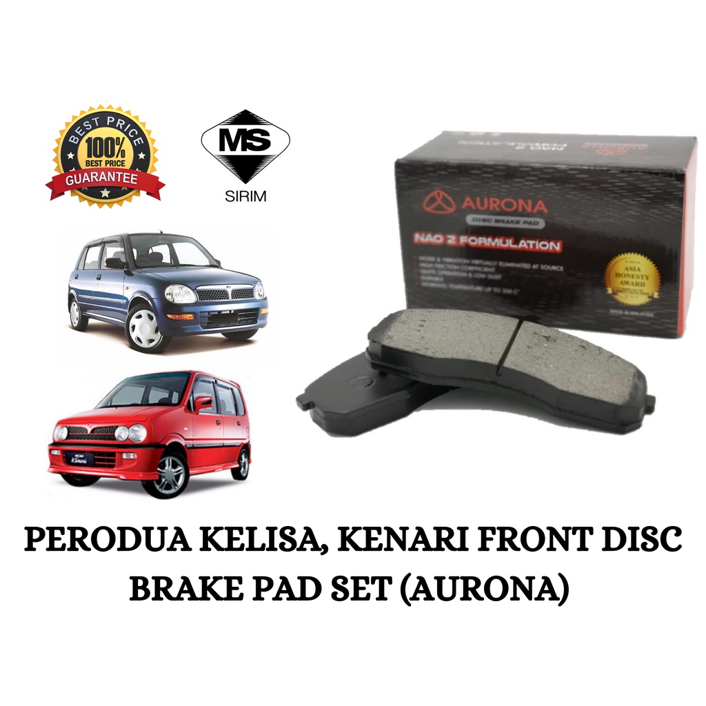 PERODUA KELISA / KENARI FRONT BRAKE PAD (AURONA) | Shopee Malaysia