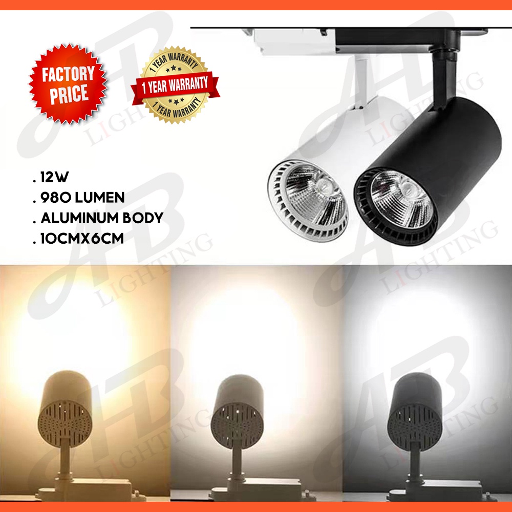 【SET】12W LED TRACK LIGHT SET 1Track+4Light Rail Dan Lampu Spotlight ...
