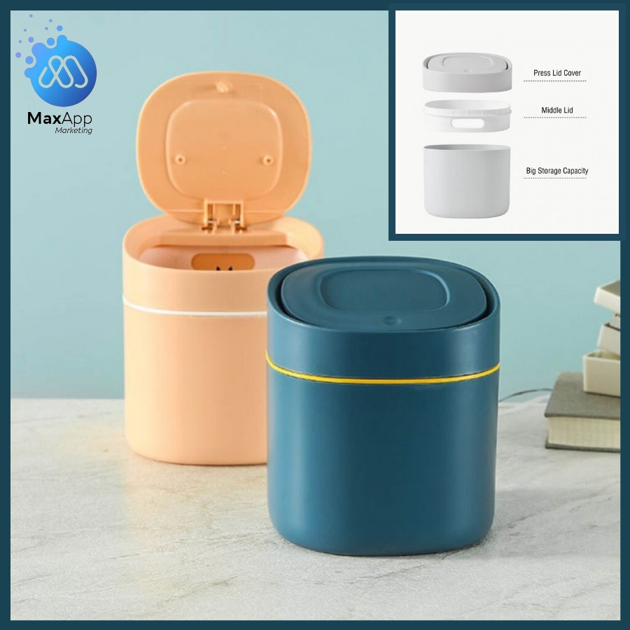 (Ready Stock) Mini Desktop Trash Bin Office Table Small Waste Bin ...