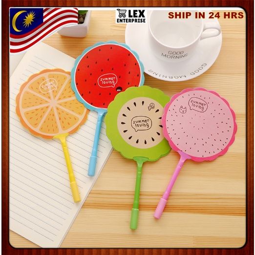 LM 1pcs Child Fruit cute cartoon fan ballpoint pen gift fan pen Goodies ...