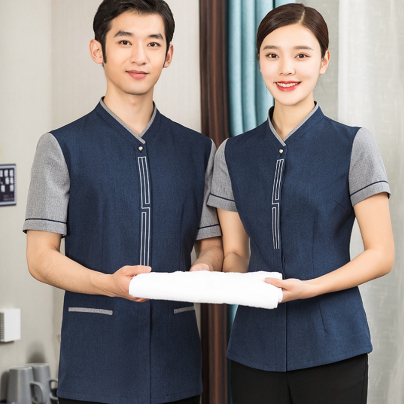 Unisex hotel uniforms short-sleeved room attendant housekeeping ...