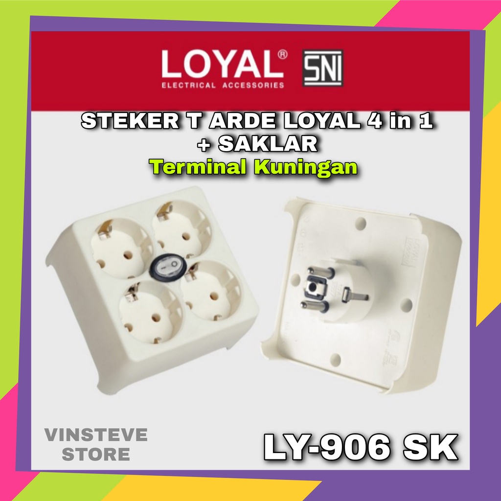4 in 1 Grounded T Plug plus Loyal LY-906 SK Switch (Brass Terminal ...