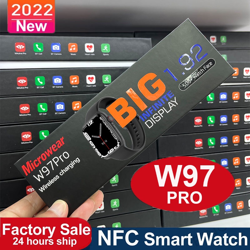 Microwear W97 Pro Smart Watch BIG INFINITE DISPLAY Series 7 Bluetooth ...