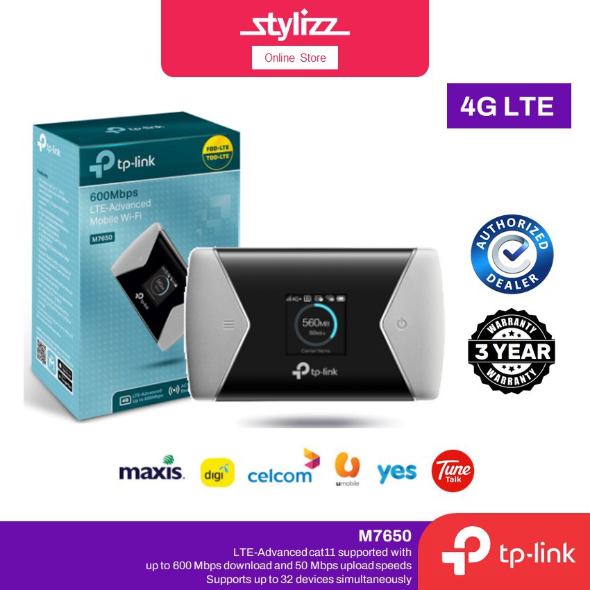 TP-Link M7650 AC1200 4G LTE Portable Broadband Mobile Wi-Fi Modem ...