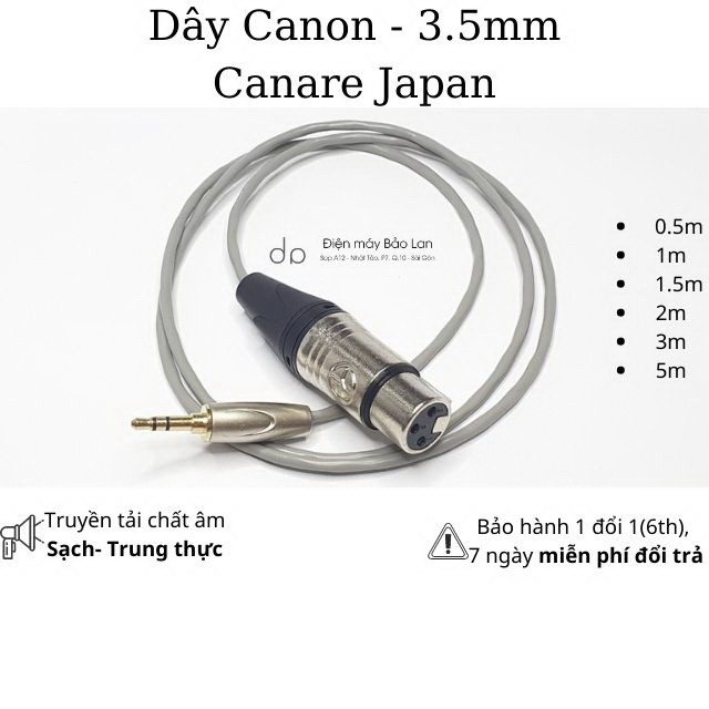 Canon Cable to 3.5mm, Canon Cable to 3 Cups Canare Gray (Hang Bai Nhat ...