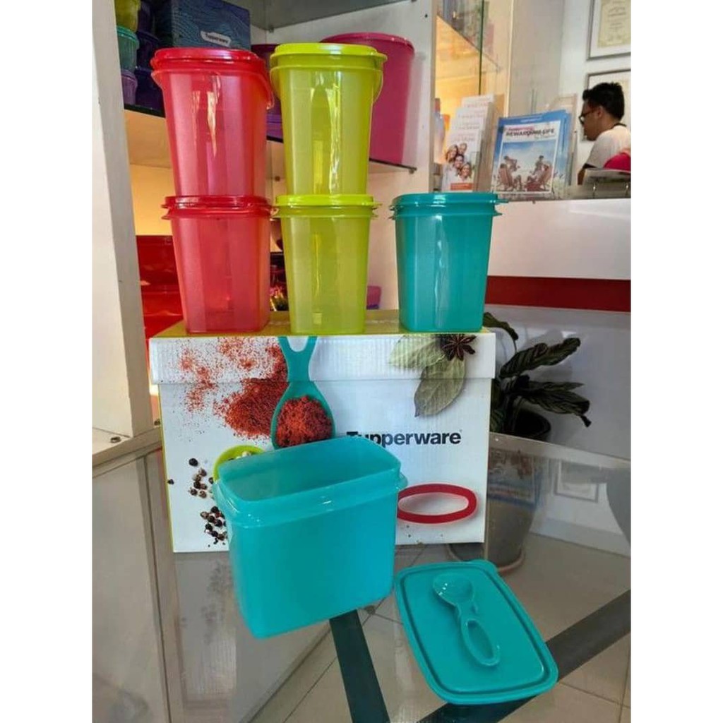 [Ready Stock] Tupperware Shelf Saver With Spoon - Bekas Rempah ...