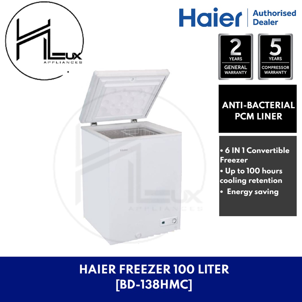 [DELIVERY BY JNT !!! ] Haier Chest Freezer 100L [BD-138HMC] | Shopee Malaysia