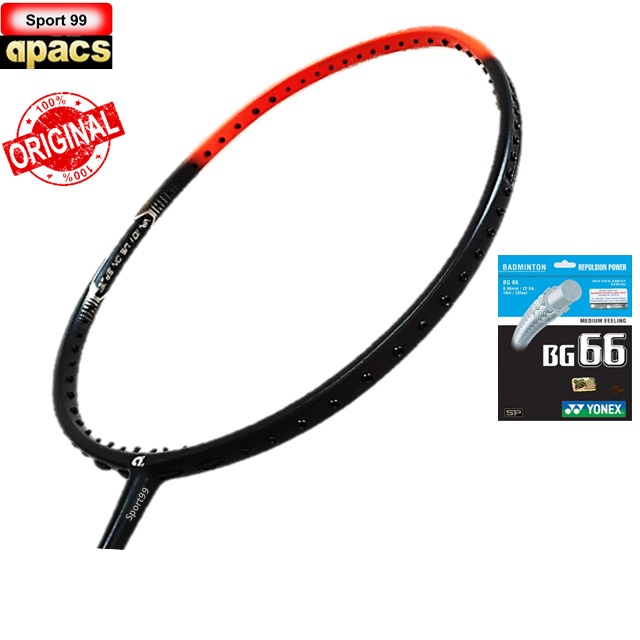(Siap pasang Tali 4-KNOT) Apacs Nano Fusion Speed 722 Yonex BG66 ...