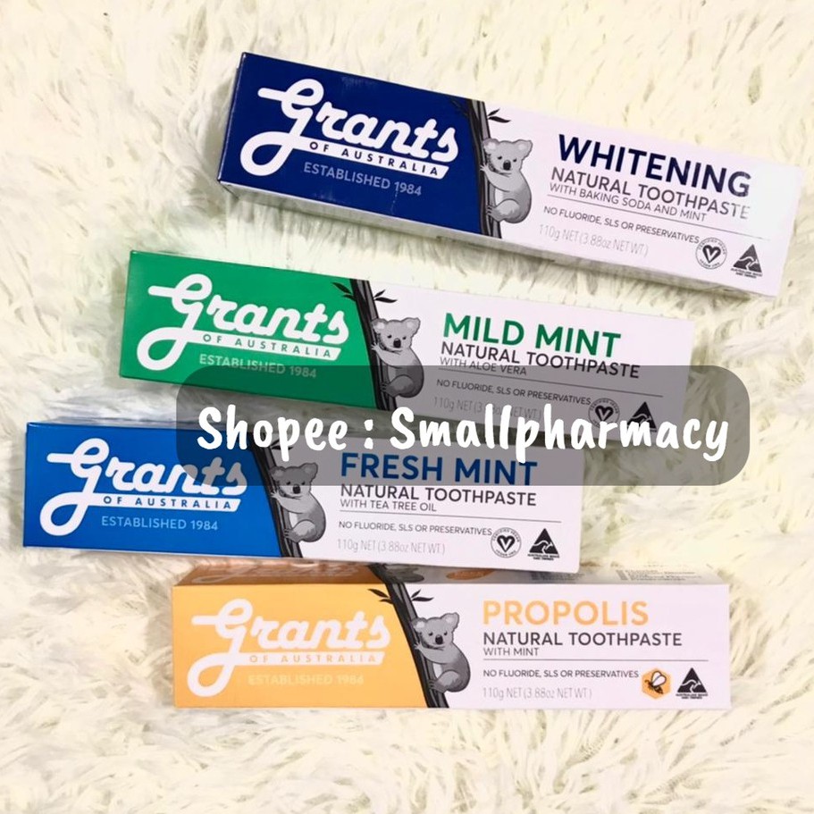 GRANTS OF AUSTRALIA Toothpaste 110 g (Whitening / Fresh Mint / Wild ...